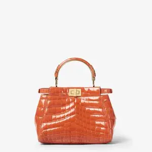 Fendi Peekaboo Mini Crocodile Bag - Orange