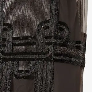 Fendi Tulle Dress With Geometric Beaded Embellishment And Fringe