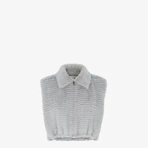 Fendi Cropped Mink Gilet - Grey