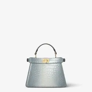 Fendi Peekaboo Iseeu Petite Bag In Crocodile Leather - Grey