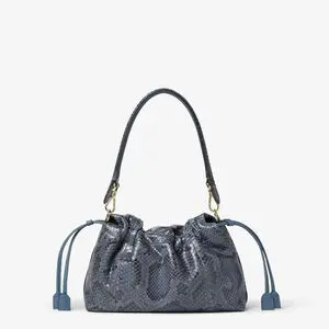 Fendi Mamma Baguette Medium Python Shoulder Bag - Blue