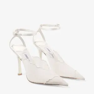 JIMMY CHOO Faiz 100 Ivory Lace Pumps