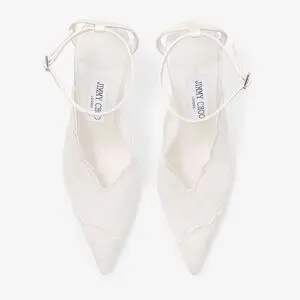 JIMMY CHOO Faiz 100 Ivory Lace Pumps