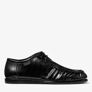 JIMMY CHOO Ember Moccasin M Eel Embossed Leather Moccasins