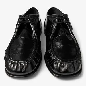 JIMMY CHOO Ember Moccasin M Eel Embossed Leather Moccasins