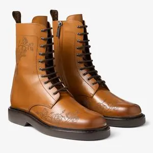 JIMMY CHOO Rowan Derby Boots With Rose Motif