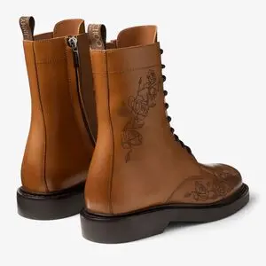JIMMY CHOO Rowan Derby Boots With Rose Motif