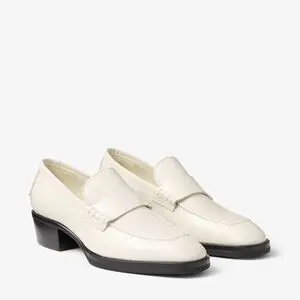 JIMMY CHOO Wilder Eel-embossed Leather Loafers - Bone