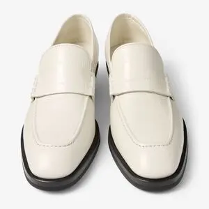 JIMMY CHOO Wilder Eel-embossed Leather Loafers - Bone