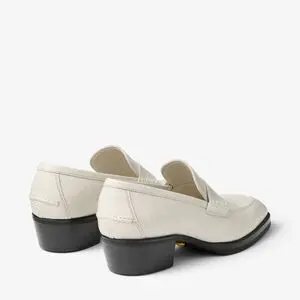 JIMMY CHOO Wilder Eel-embossed Leather Loafers - Bone