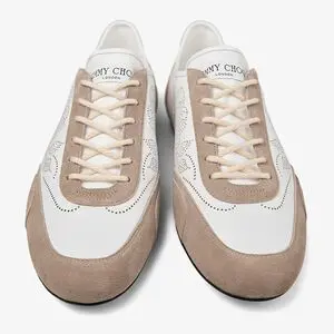 JIMMY CHOO Sunny Low Top Trainers With Rose Perforation - V White/stone