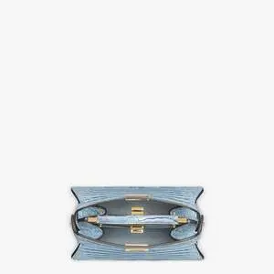 Fendi Peekaboo Iseeu Petite Alligator Leather Bag - Light Blue