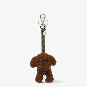 Fendi Milo Shearling Dog Charm - Brown