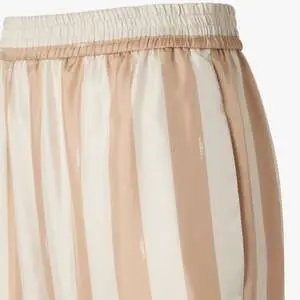 Fendi Silk Pequin Stripe Trousers - Beige