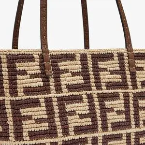 Fendi Small Raffia Shopper Bag