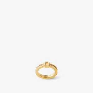 Fendi Forever Ring With Crystal Embellishments - Gold