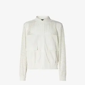 Fendi Perforated Nappa Leather Blouson - White