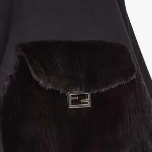 Fendi Oversize Cashmere Poncho With Mink Pocket