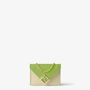 Fendi Ff Diamonds Card Case - Green