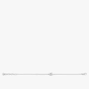 Fendi Ff Chain Bracelet With Crystal Detail - Silver