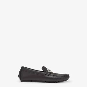 Fendi Ff Metal Driving Loafers - Black