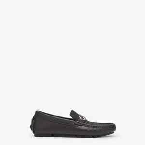 Fendi Ff Metal Driving Loafers - Black