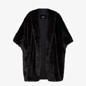 Fendi Mink Featherlike Poncho - Black
