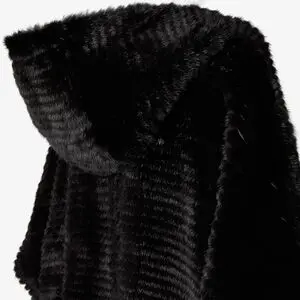 Fendi Mink Featherlike Poncho - Black