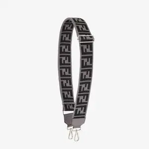 Fendi Adjustable Shoulder Strap With Double Snap Hook - Grey
