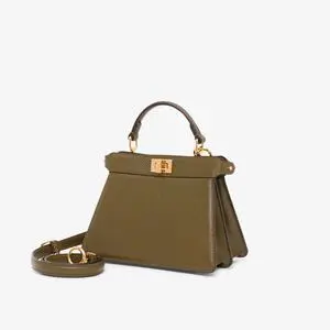Fendi Peekaboo Iseeu Petite Karung Leather Bag - Green
