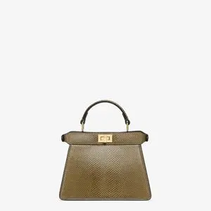 Fendi Peekaboo Iseeu Petite Karung Leather Bag - Green