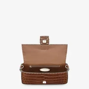 Fendi Baguette Medium Crocodile Leather Bag