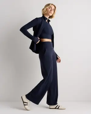 Quince Ultra-form High-rise Wide Leg Pants - Deep Navy