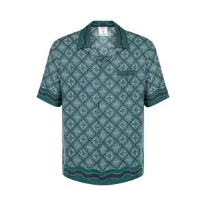 Casablanca Short Sleeve Shirt With Radiating Monogram Print - Multicolor