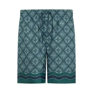 Casablanca Silk Shorts 'radiating Monogram - Multicolor