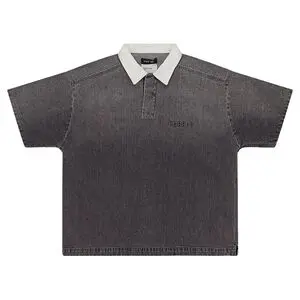 PURPLE BRAND Embossed Polo Shirt - Black