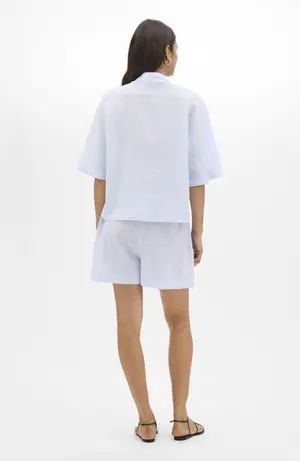 Another Tomorrow Organic Cotton Voile Short Sleeve Shirt