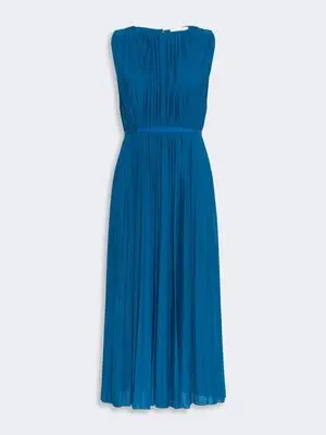 Max Mara Pleated Jersey Dress - Navy
