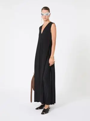 Max Mara Long Plissé-pleated Viscose Dress