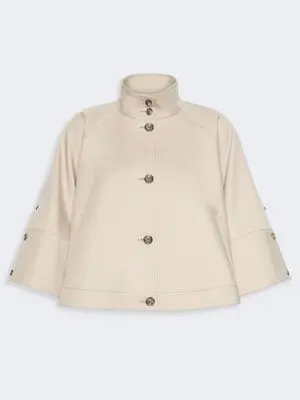Max Mara Water-repellent Loose-fit Gabardine Cape - Stone