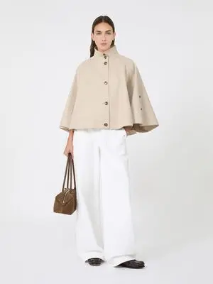 Max Mara Water-repellent Gabardine Cape - Stone