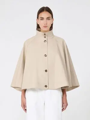 Max Mara Water-repellent Gabardine Cape - Stone