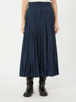 Max Mara Plissé-pleated Skirt - Navy
