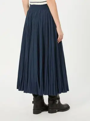 Max Mara Plissé-pleated Skirt - Navy