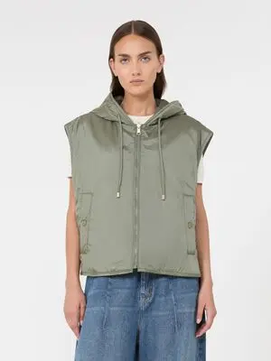 Max Mara Reversible Water-repellent Padded Gilet - Kaki