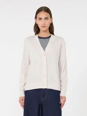 Max Mara Wool, Silk, And Cashmere V-neck Cardigan