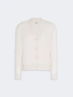 Max Mara Wool, Silk, And Cashmere V-neck Cardigan