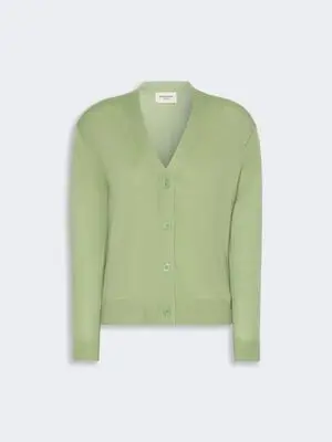 Max Mara Wool, Silk, And Cashmere V-neck Cardigan
