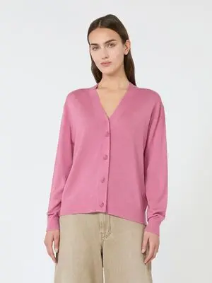 Max Mara Wool, Silk, And Cashmere V-neck Cardigan
