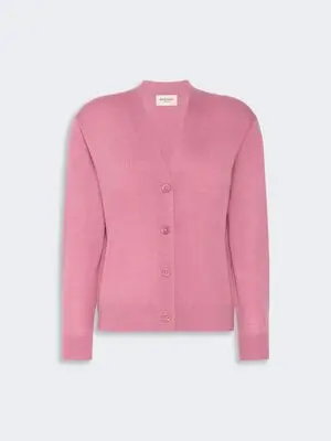 Max Mara Wool, Silk, And Cashmere V-neck Cardigan